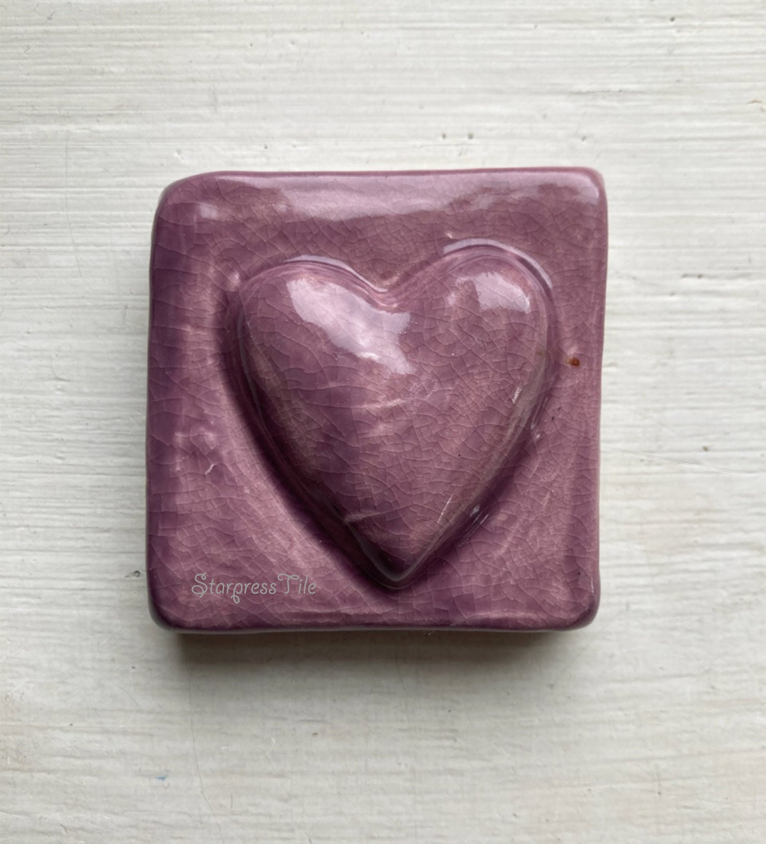White Heart Tile, Small Heart Pottery, Heart for Wall, Heart Clay Art ...