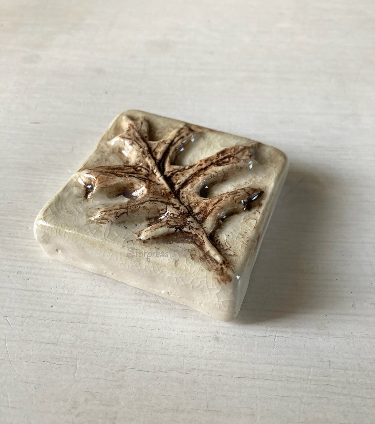 Oak Leaf Clay Tile,, Leaf Wall Art, Leaf Tiles, Oak Leaf Art, Handmade ...