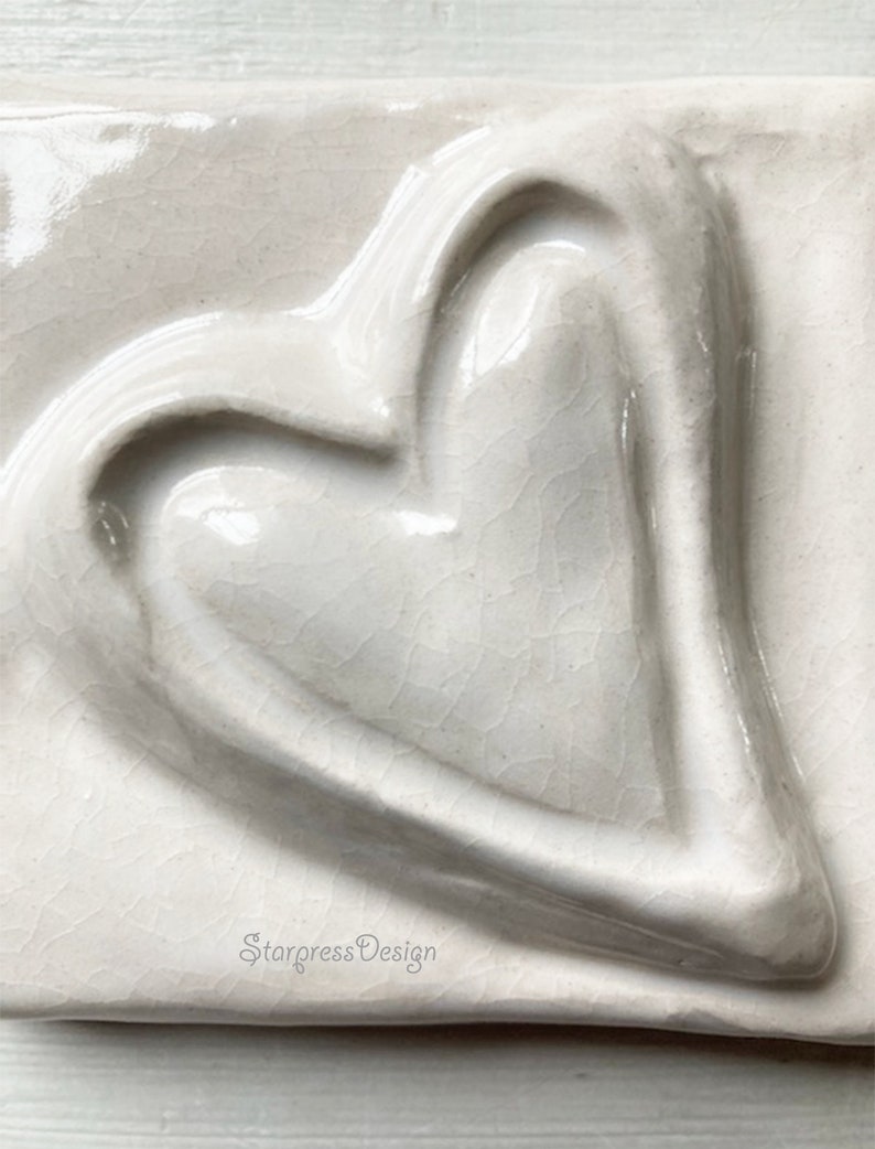 Heart Ceramic Tile, Heart Clay Tile, Made in Colorado, Heart Decor ...