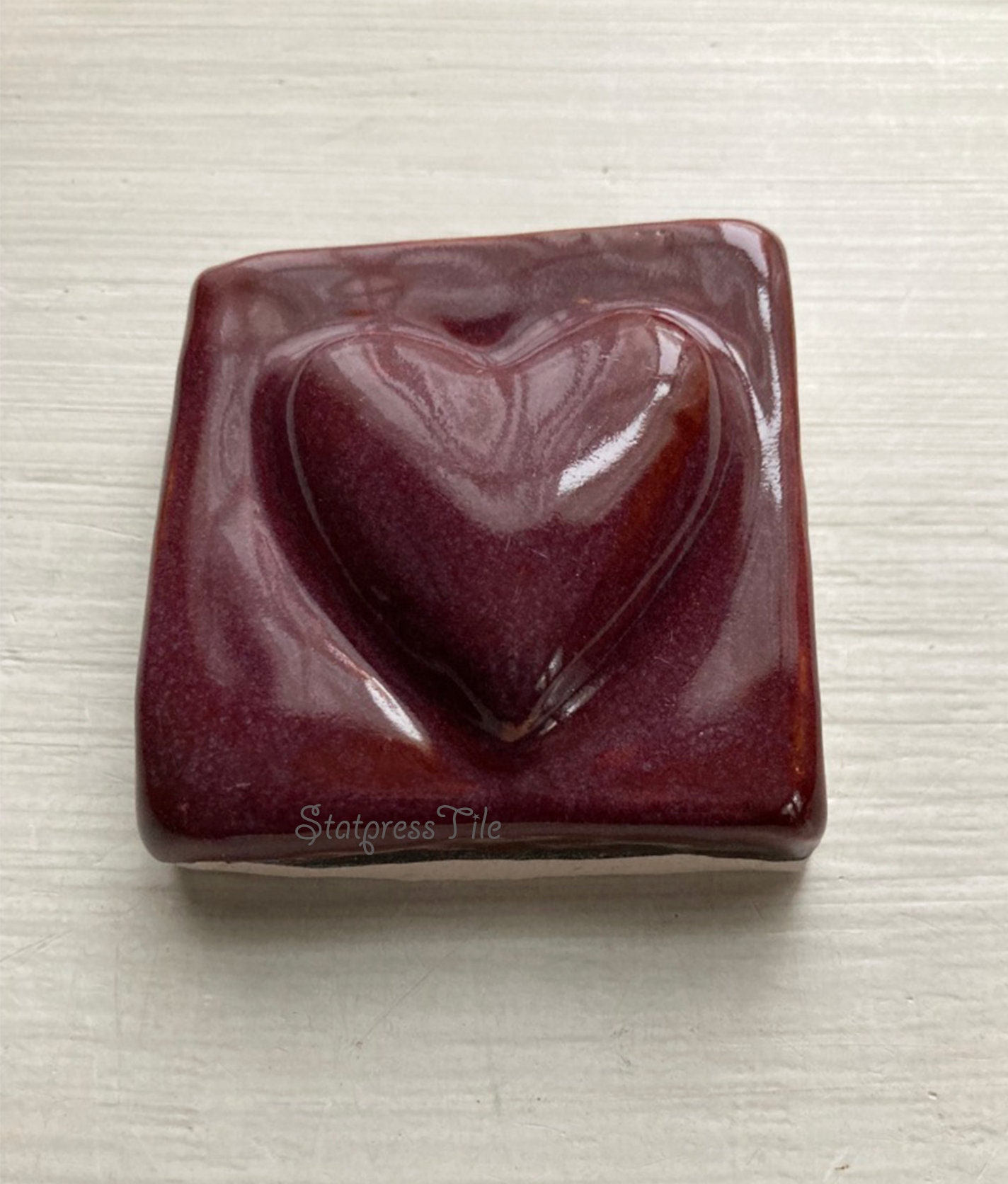 White Heart Tile Small Heart Pottery Heart for Wall Heart - Etsy