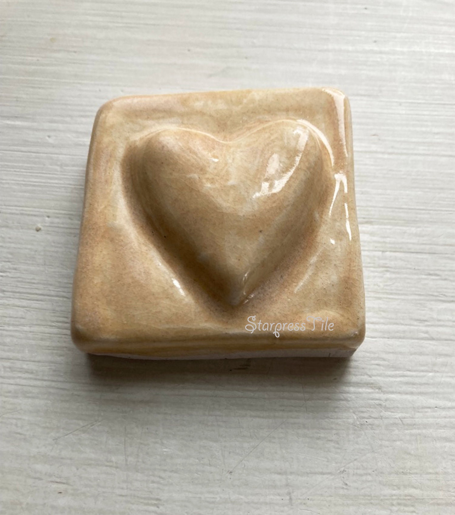 White Heart Tile, Small Heart Pottery, Heart for Wall, Heart Clay Art ...