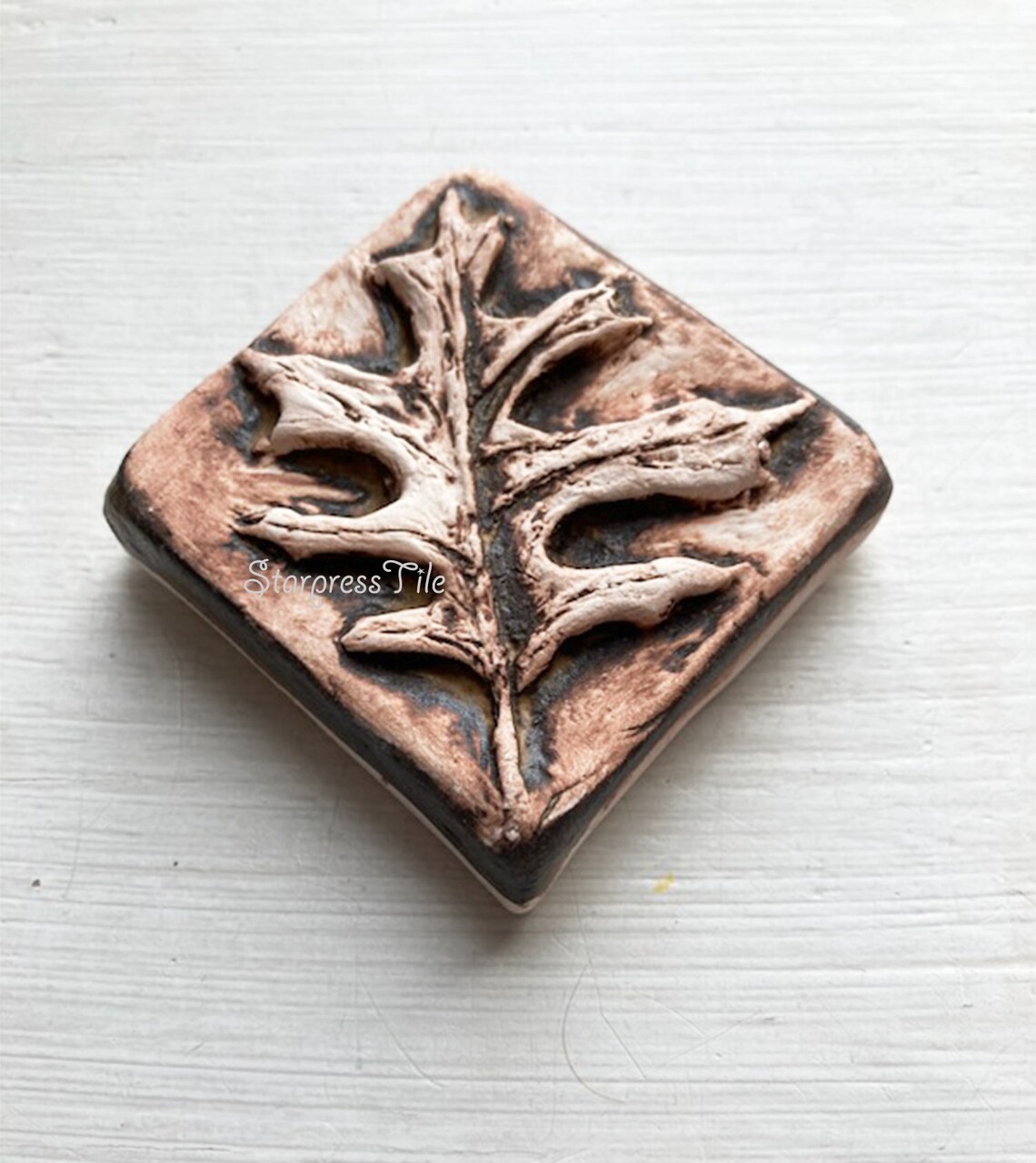 Oak Leaf Clay Tile,, Leaf Wall Art, Leaf Tiles, Oak Leaf Art, Handmade ...