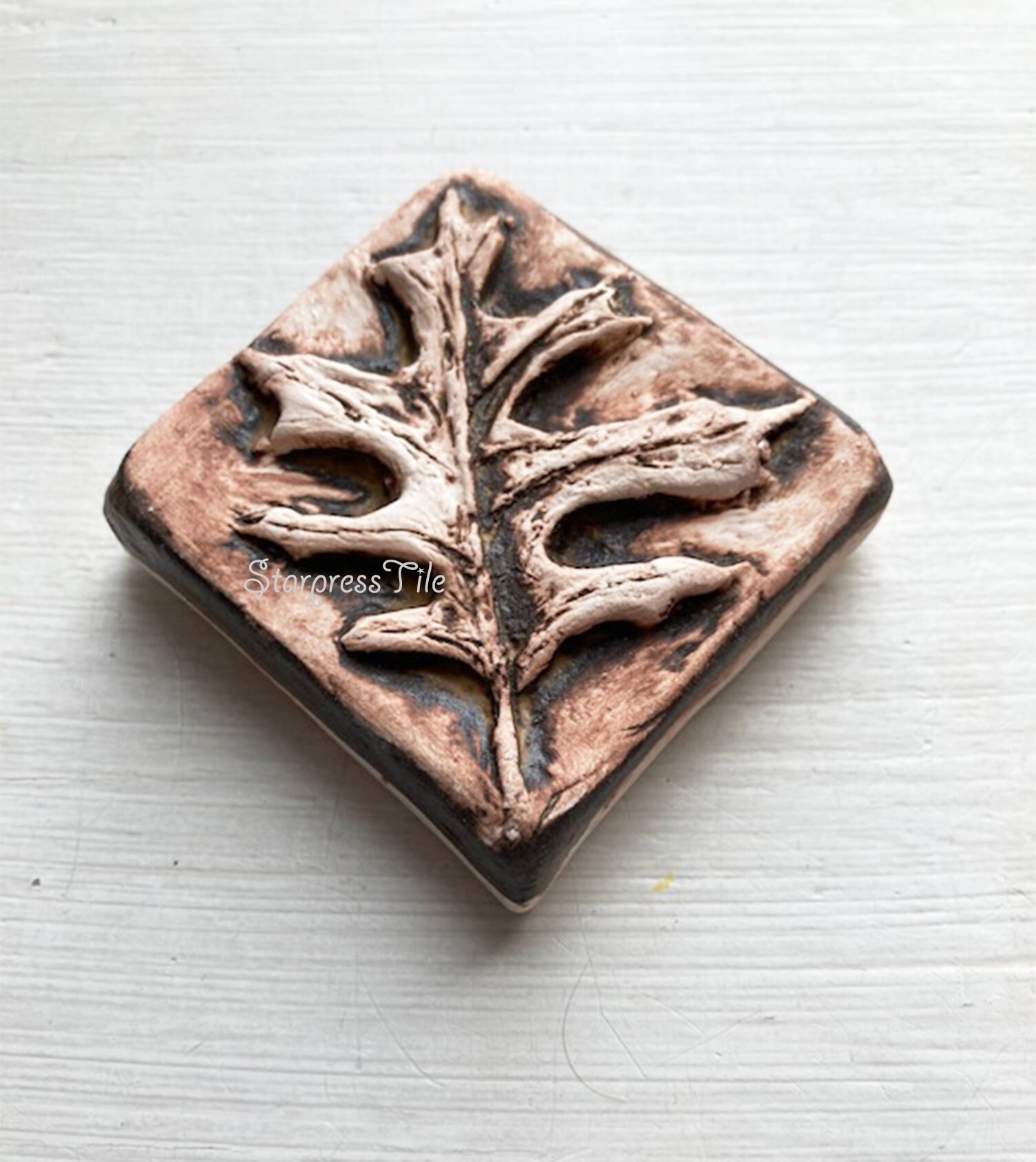 Oak Leaf Clay Tile,, Leaf Wall Art, Leaf Tiles, Oak Leaf Art, Handmade ...