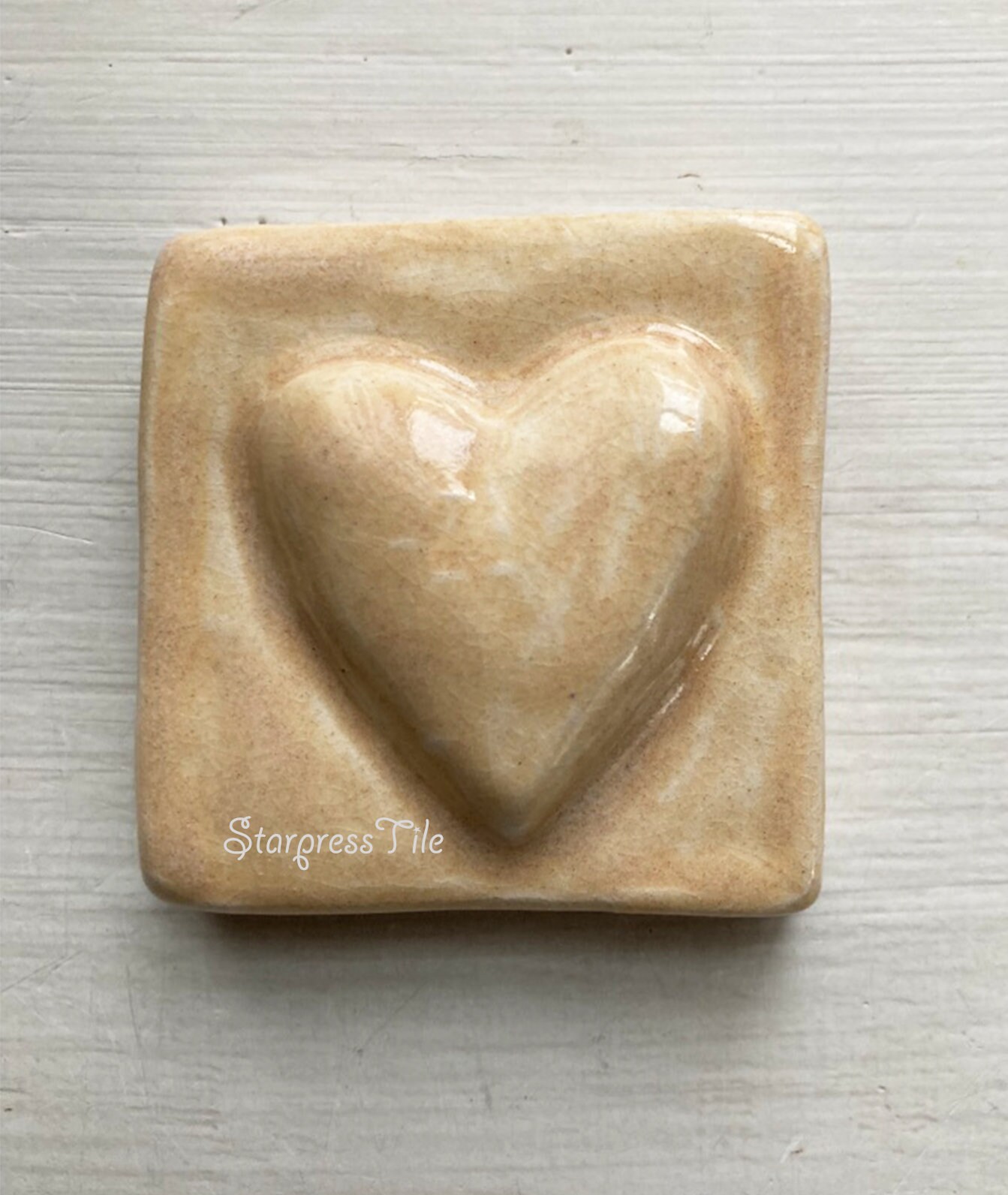 White Heart Tile, Small Heart Pottery, Heart for Wall, Heart Clay Art ...