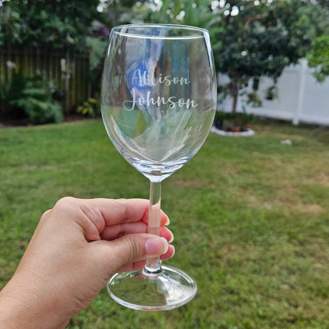 Custom Engraved Wine Glasses Personalized With Text and Photo Unique ...