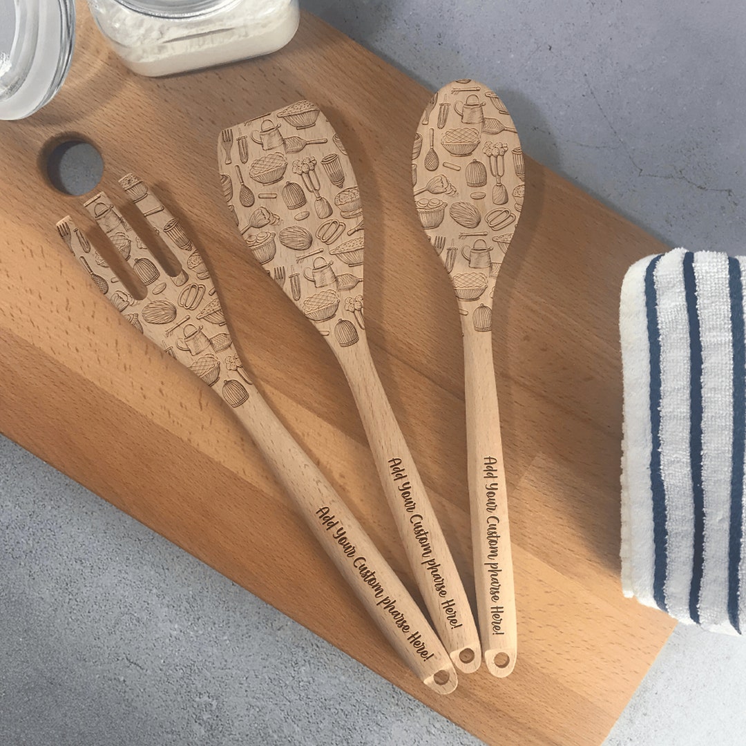Custom Kitchen Utensils for Foodies Spoon, Spatula, or Fork Ideal ...