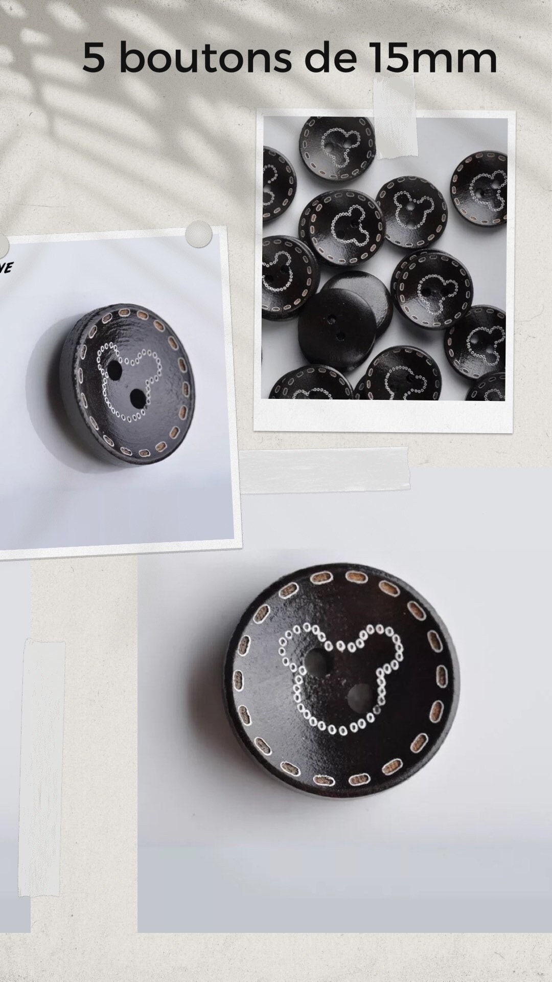 5 Wood Buttons 15mm Mickey Mouse 15mm - Etsy