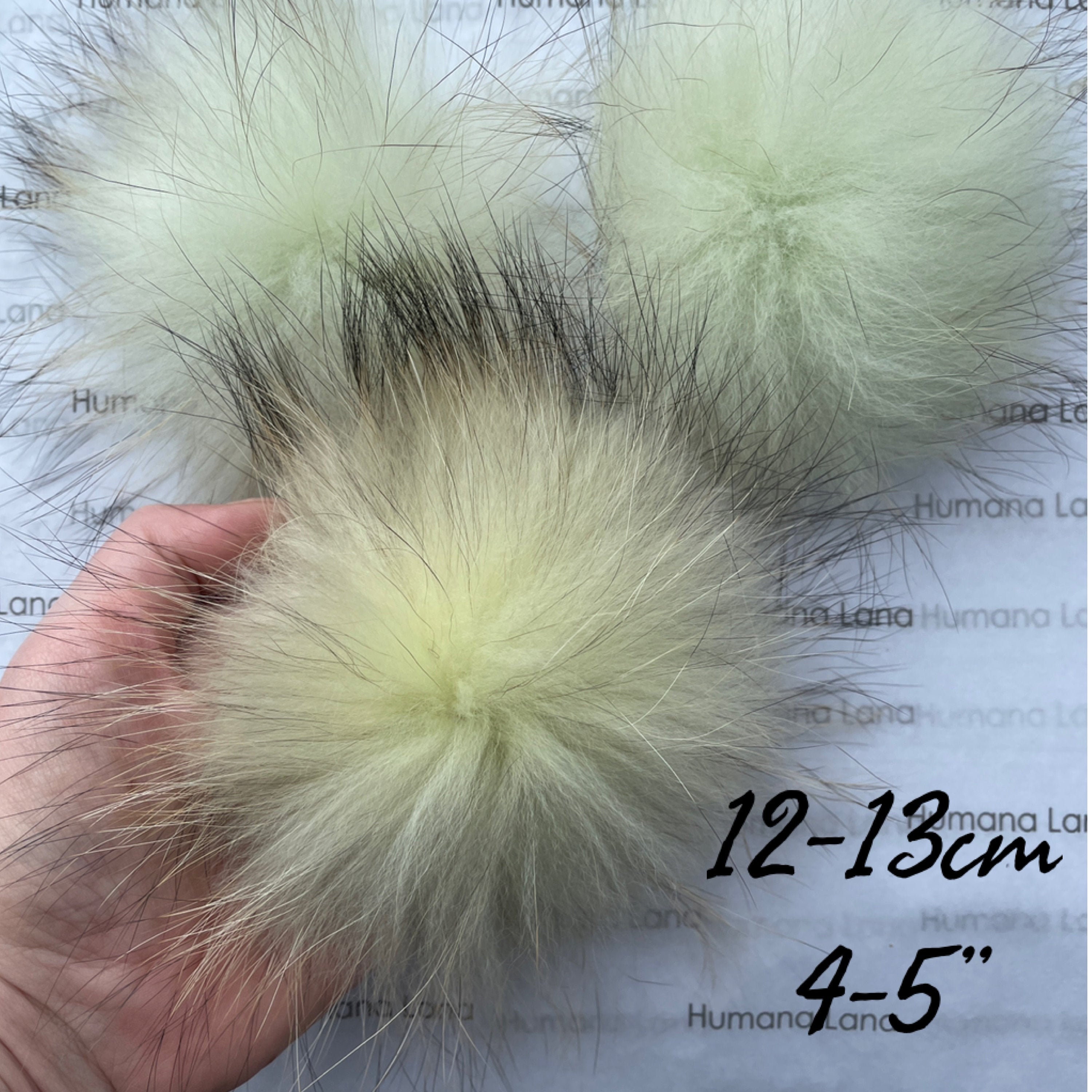 Pompon verde pistacchio pompon in pelliccia con bottone a - Etsy Italia