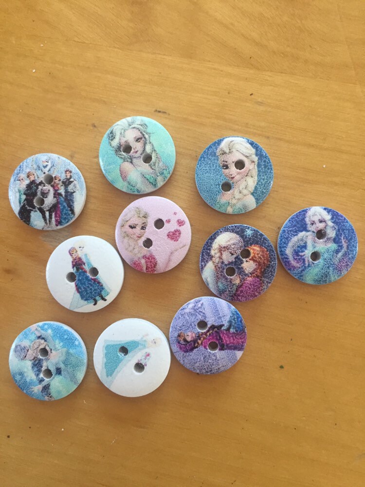 10 Frozen Buttons 15mm Elsa Button | Etsy