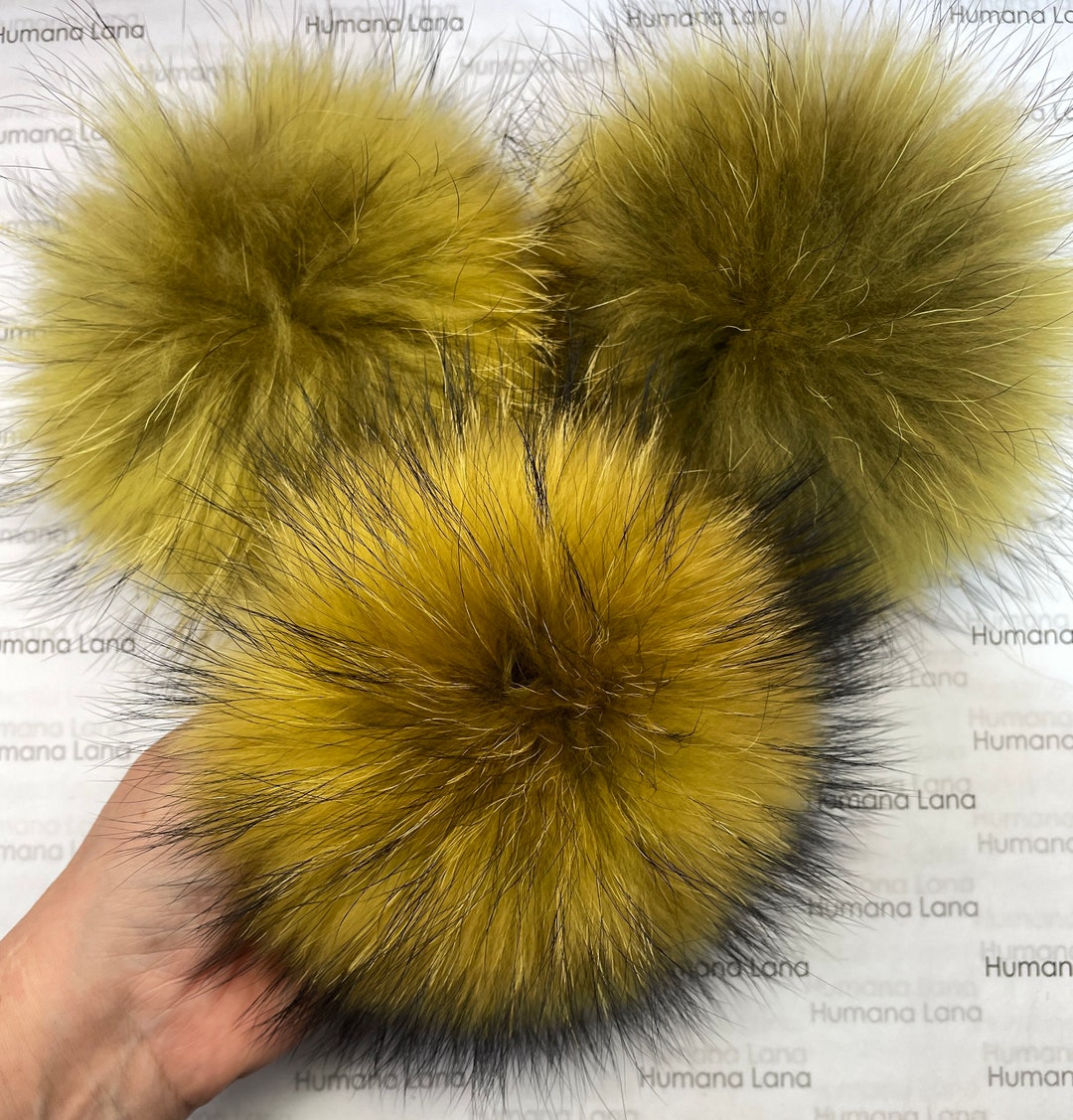 Ginger Raccoon Fur Pom Pom Raccoon Fur Pompom for Hat Fur - Etsy