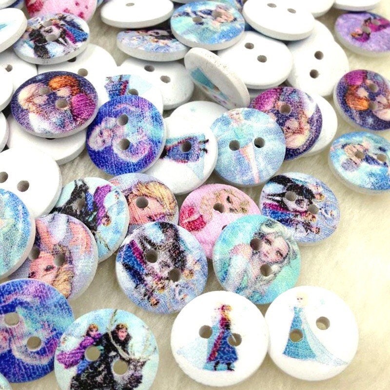 10 Frozen Buttons 15mm Elsa Button | Etsy