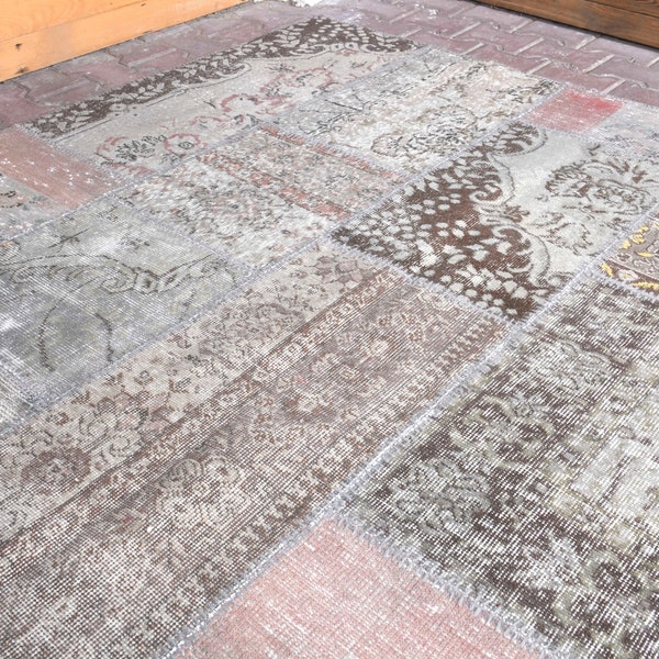 Gray Patchwork Rug - Etsy