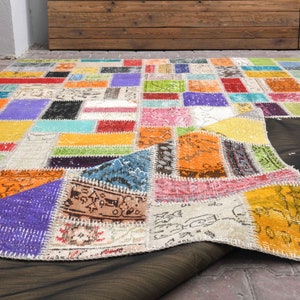 Turkish Patchwork Rug, Vintage Handmade Rug, Home Decor, Anatolian Rug ...