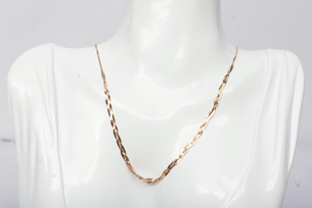 Ladies 14k Tri-color Braided Serpentine Style Chain 16 - Etsy