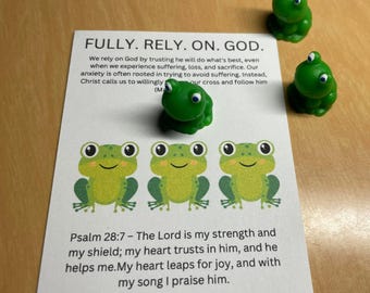 Fully Rely on God Frog F.R.O.G. Bible Verse Christian Bookmarks for ...
