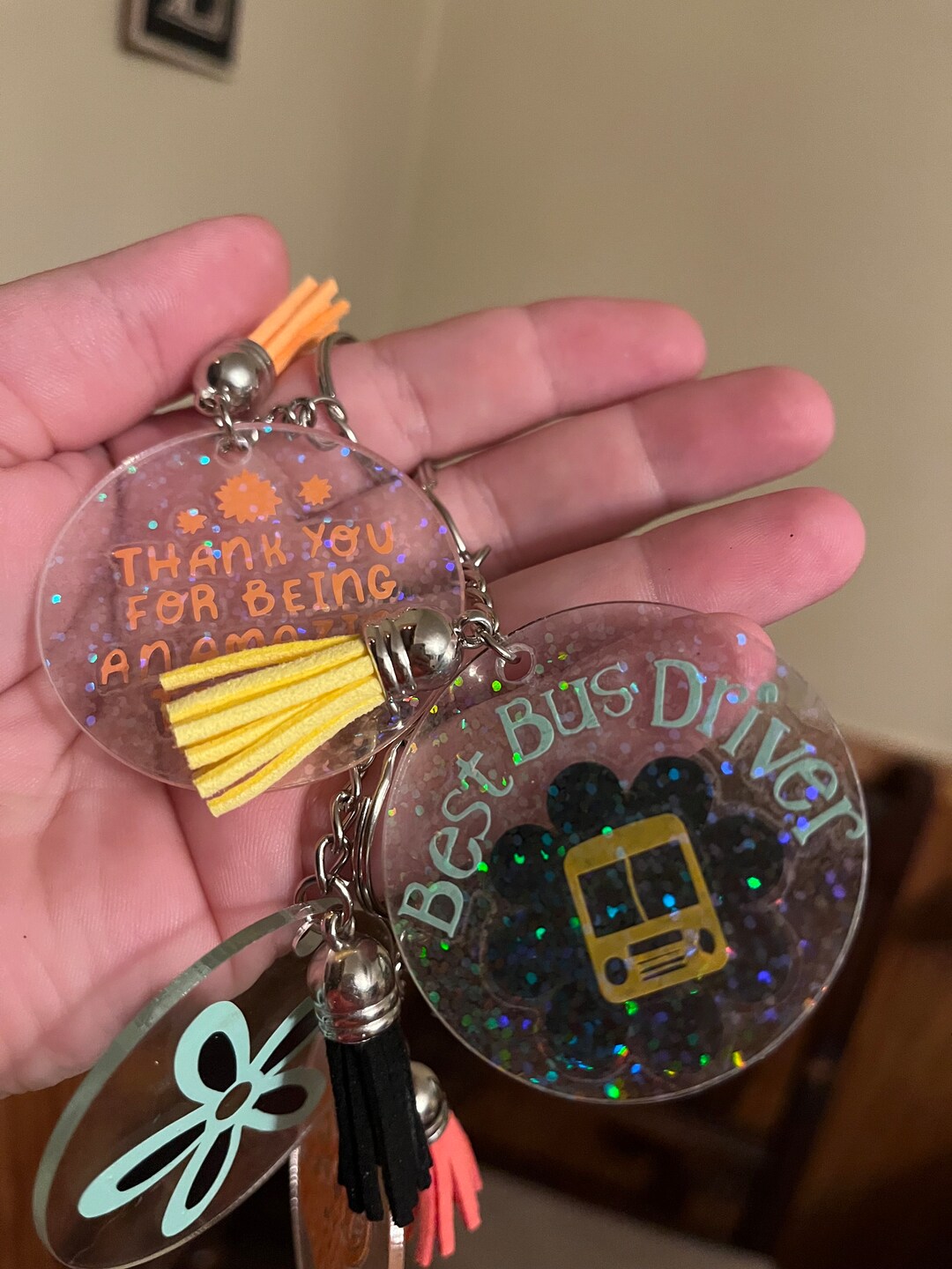 Acrylic Keychains Flower Best Bus Driver Teacher Thank You Designs End ...