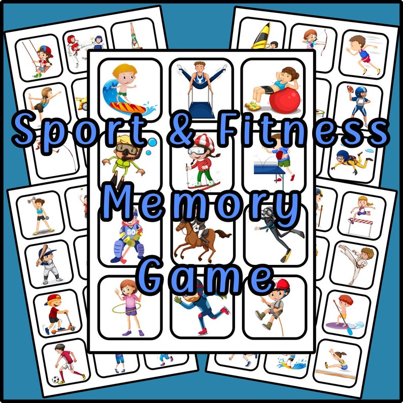 Sport and Fitness Memory Game Printable Olympics 2024 57 Images - Etsy
