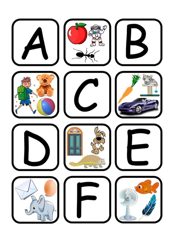 Alphabet Memory Game PRINTABLE With Multi-image Cards | Etsy
