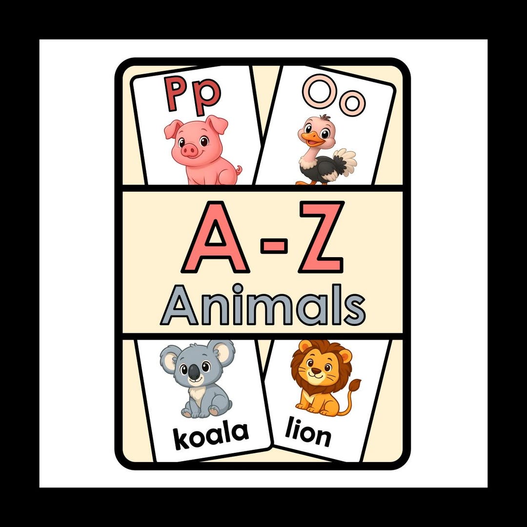 Animal Alphabet Flashcards A-Z Printable Pdf Letters With Images ...