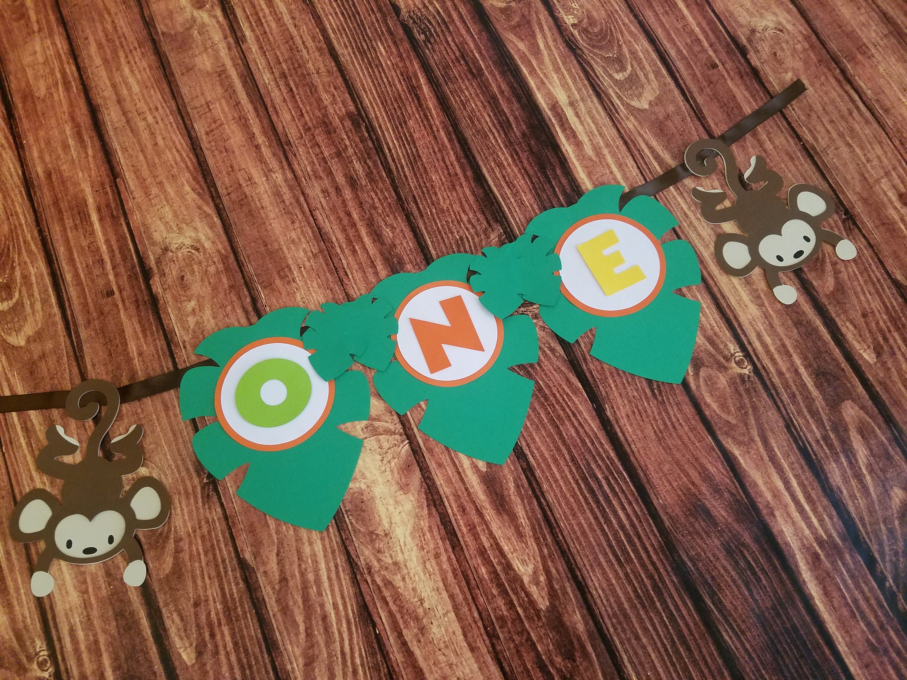 Monkey Birthday Banner One Banner Monkey Banner - Etsy