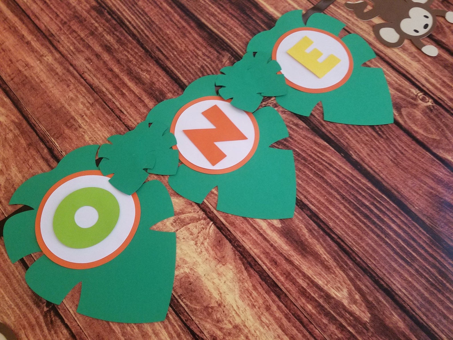 Monkey Birthday Banner One Banner Monkey Banner | Etsy