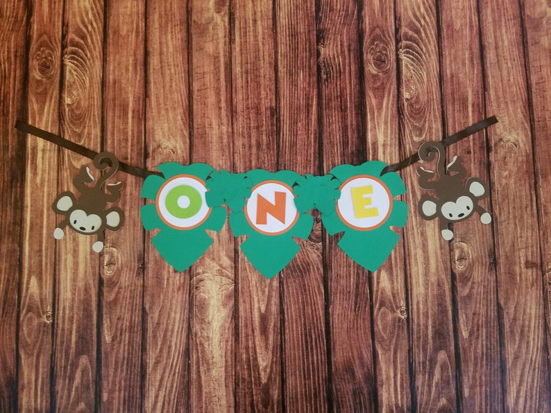 Monkey Birthday Banner One Banner Monkey Banner - Etsy