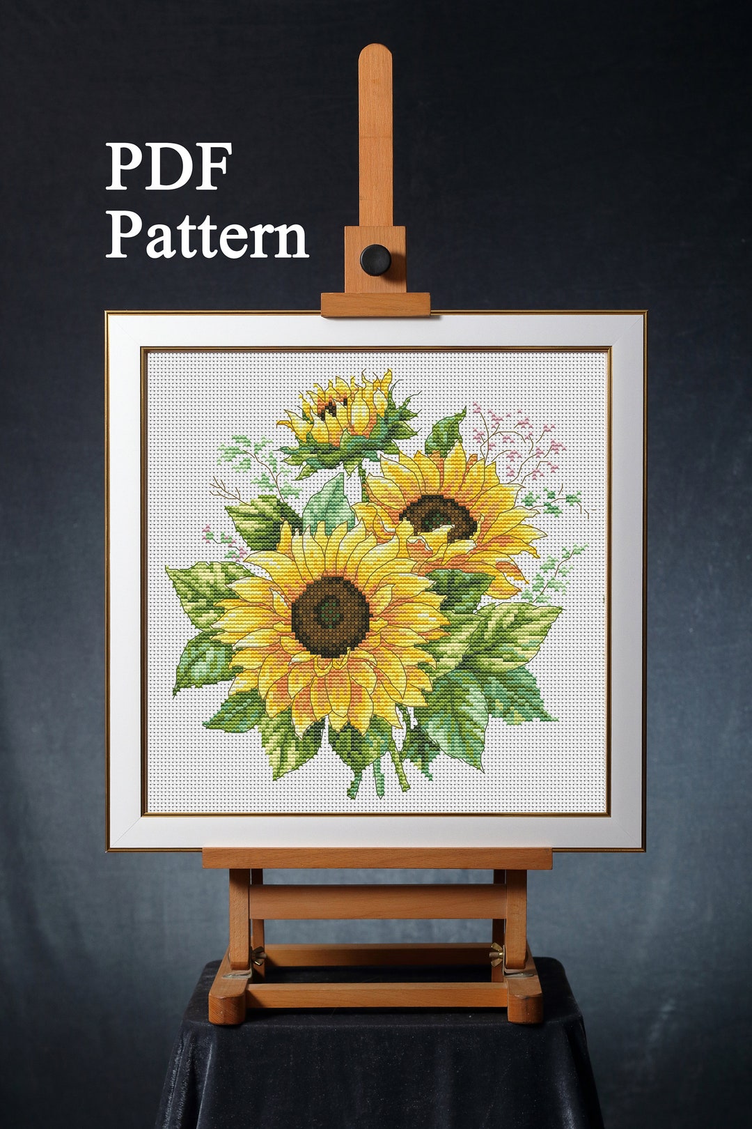 Digital Cross Stitch Pattern sunflowers М-0311 With Beads Preciosa - Etsy