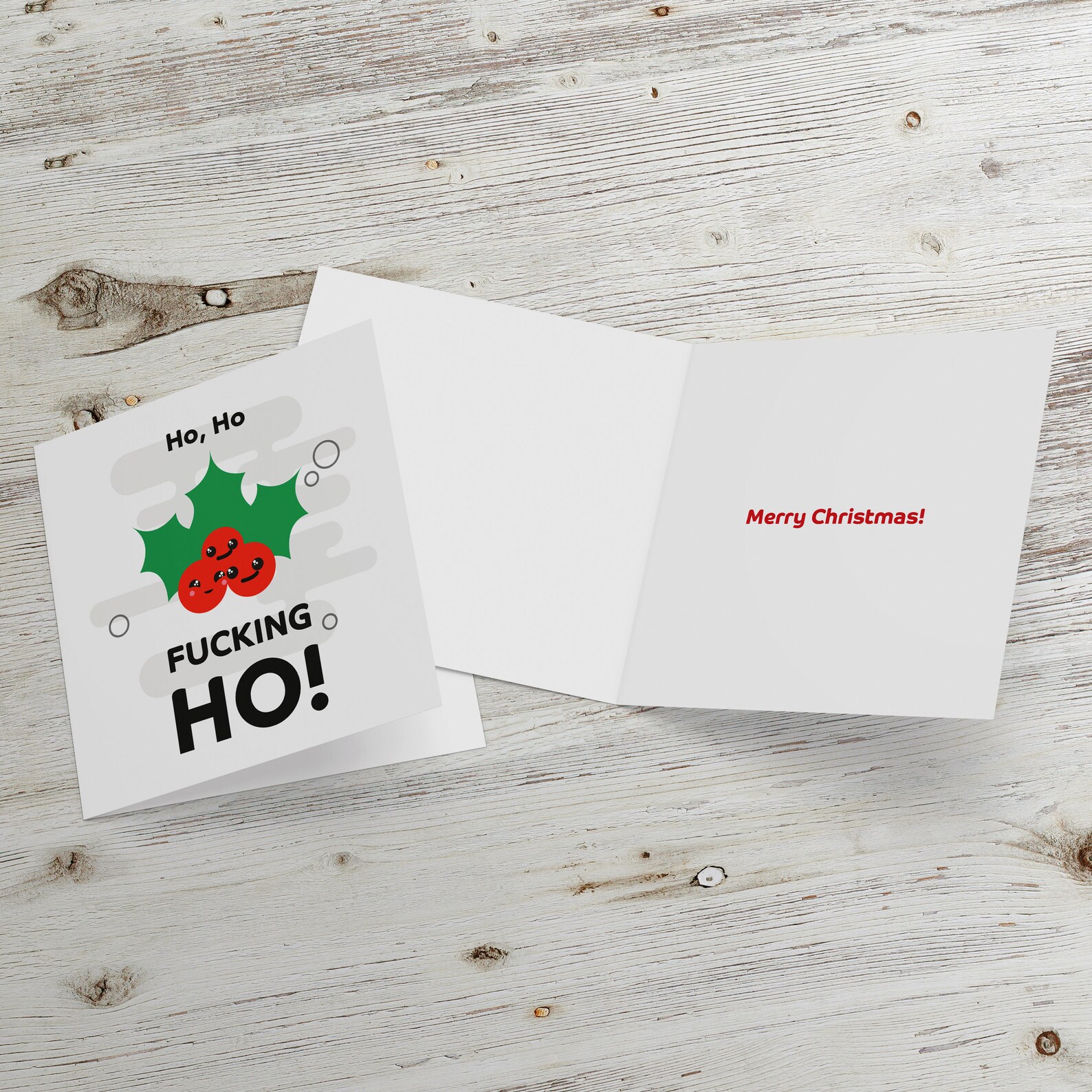 Ho Ho Fucking Ho / Christmas Tree / Christmas Card / Greeting - Etsy