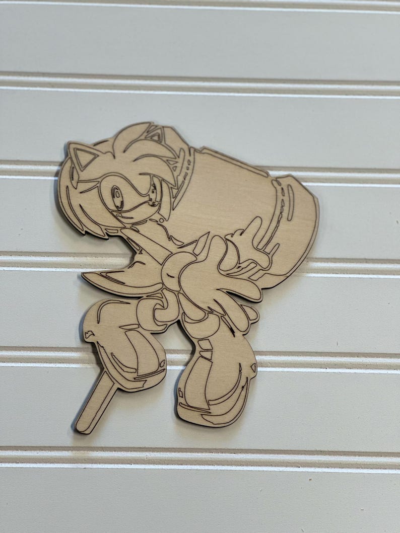 Sonic the Hedgehog Characters Laser Cut Out of Wood for Kids to Color ...