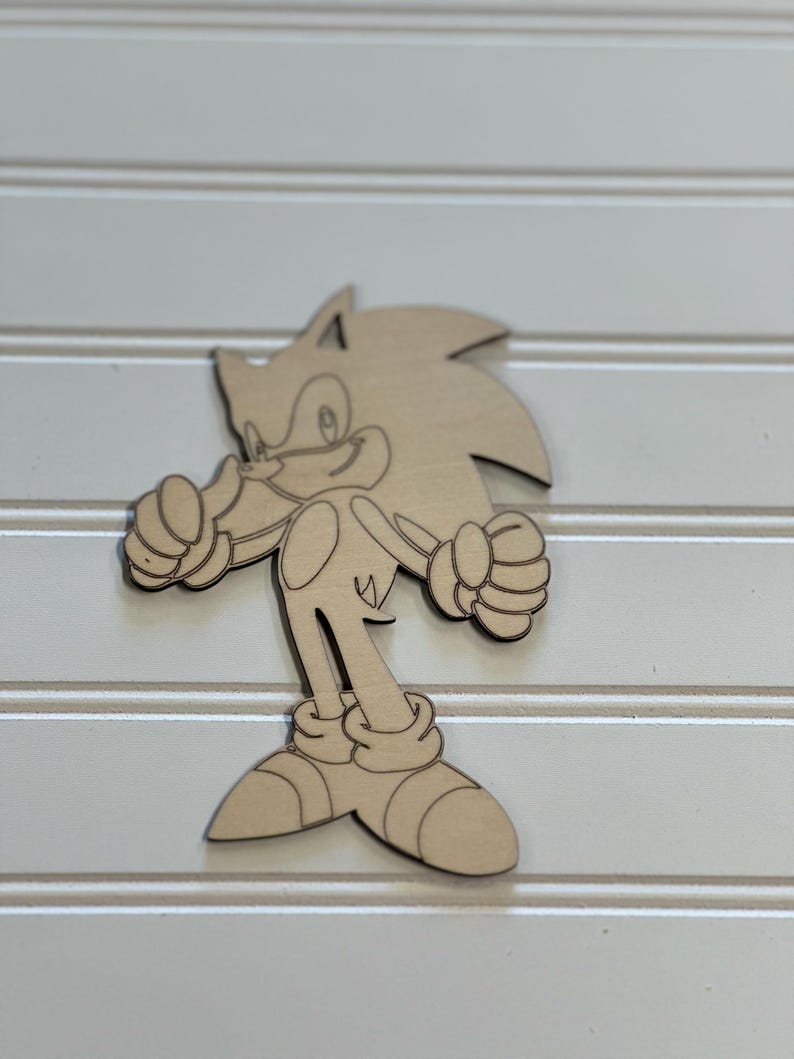 Sonic the Hedgehog Characters Laser Cut Out of Wood for Kids to Color ...