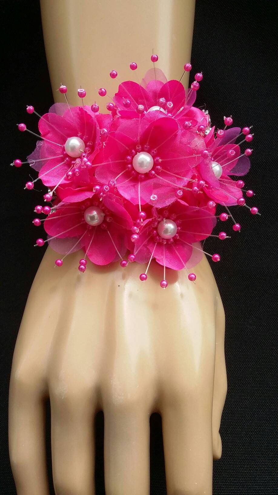 Wedding Pink Flower Wrist Corsage Prom Homecoming Military | Etsy