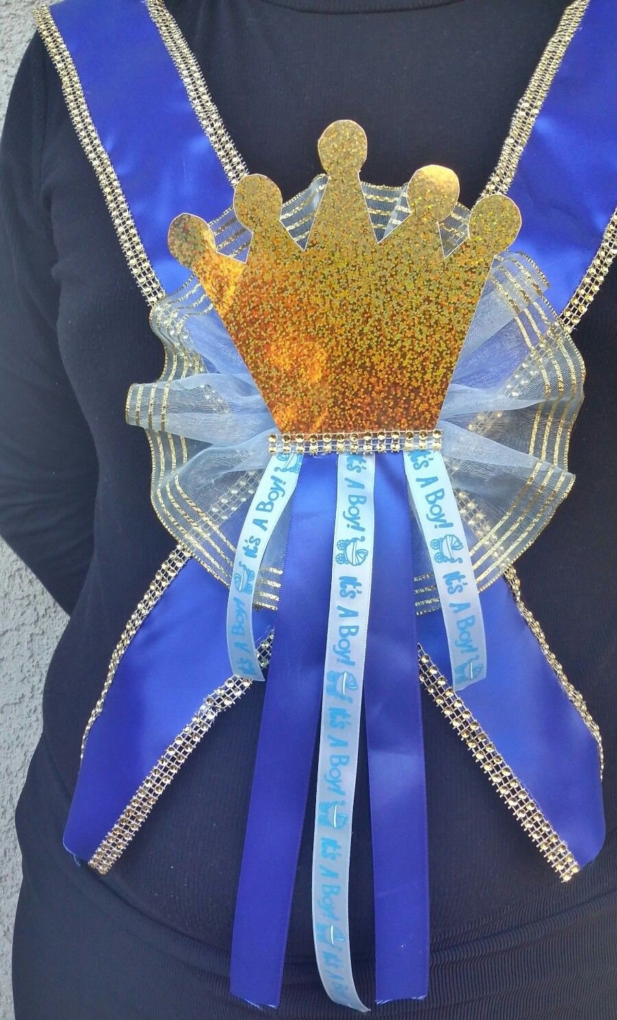 Baby Shower Prince SASH for the Mom-to-be Blue,boy, Ribbon Favor ...