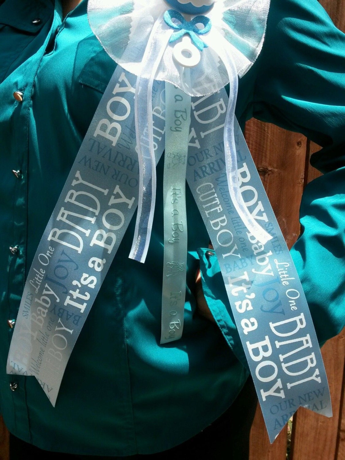 Baby Shower Award Ribbon Corsage for the Mom-to-be, SASH, Blue, Boy ...