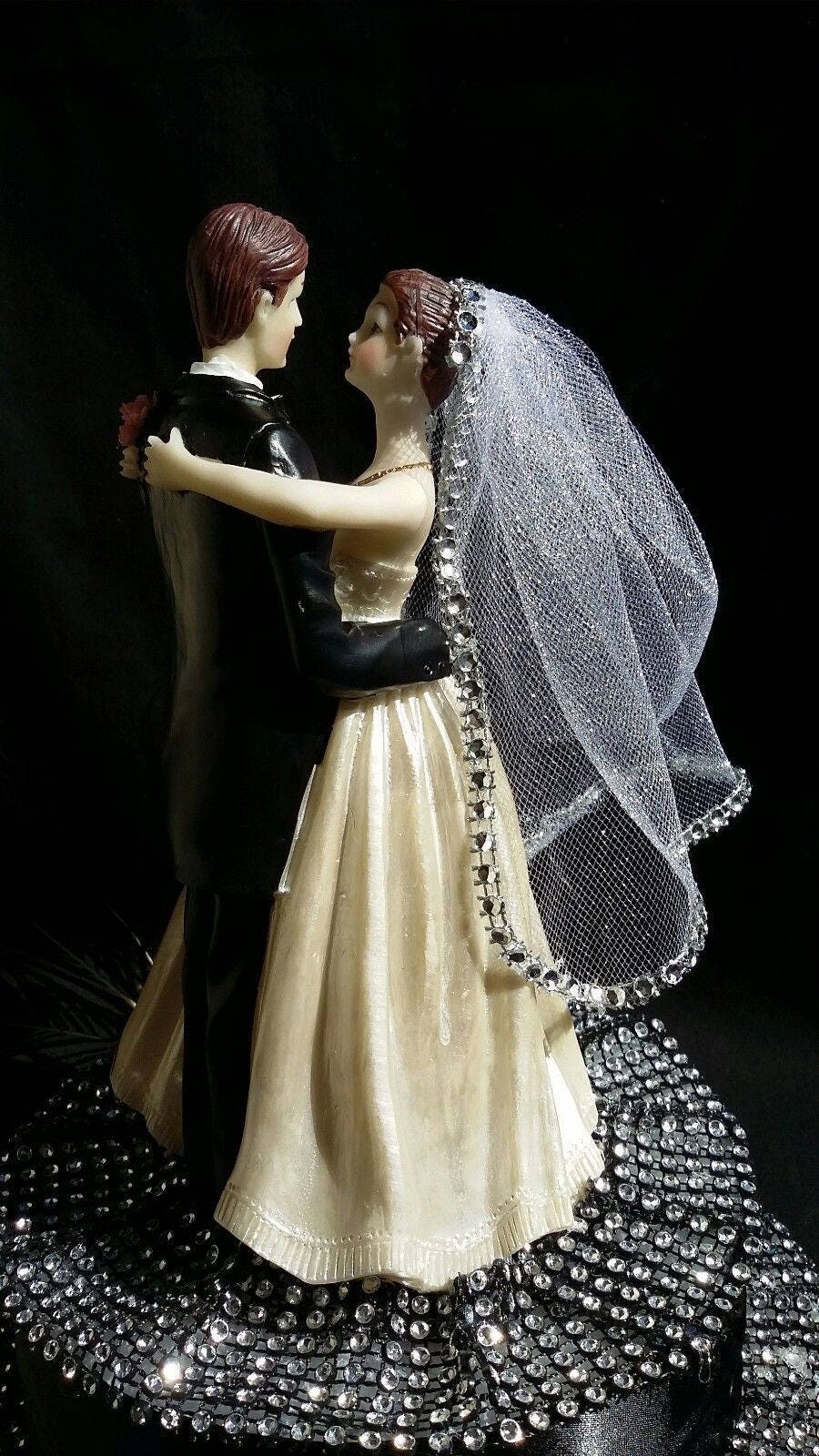 Wedding Cake Topper Centerpiece Peacock Feathers Bride and - Etsy