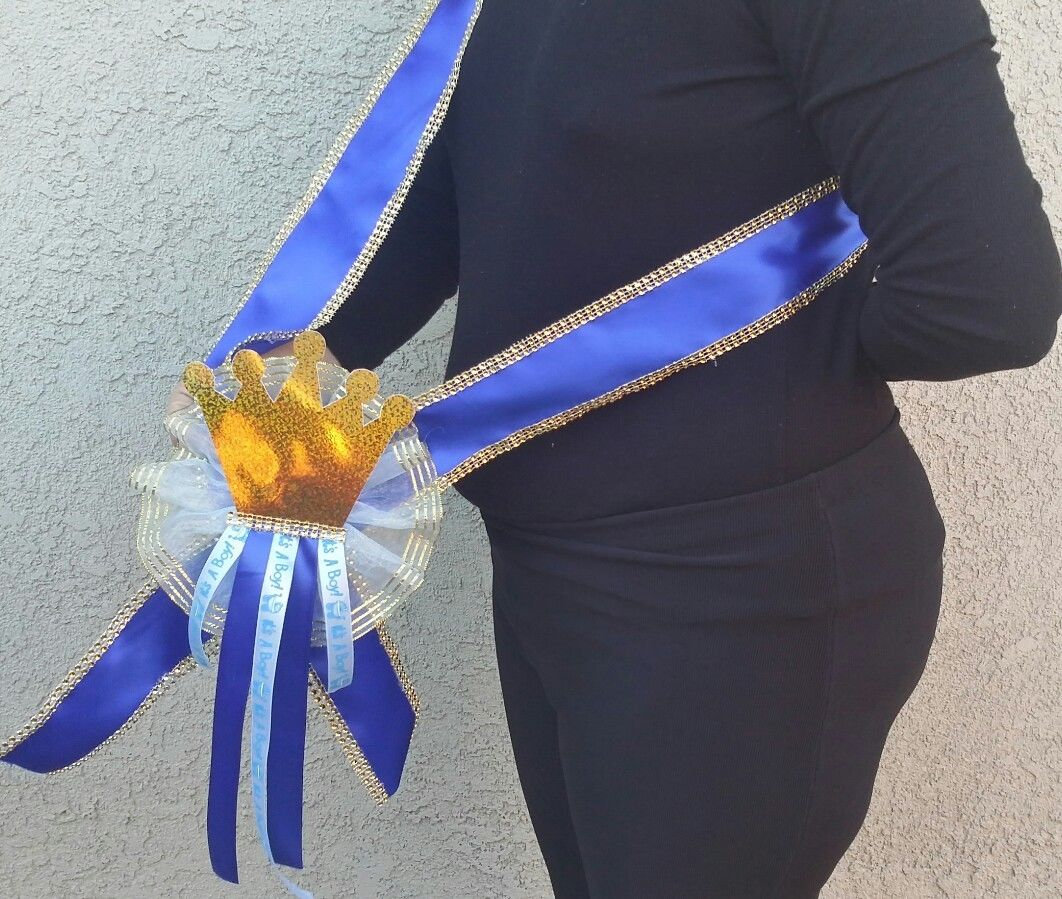 Baby Shower Prince SASH for the Mom-to-be Blue,boy, Ribbon Favor ...
