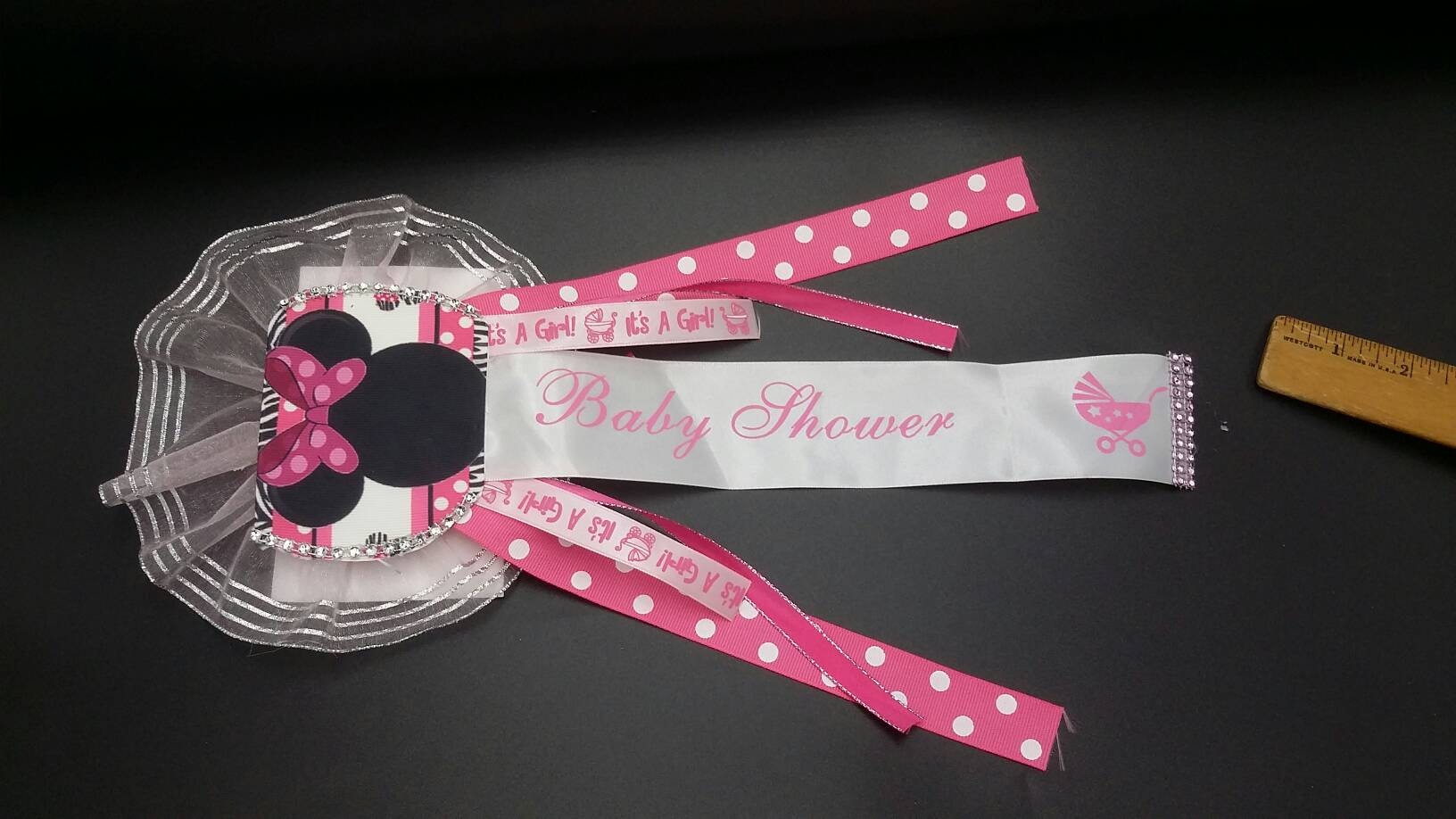 Minnie Mouse Baby Shower Award Ribbon Corsage for the - Etsy