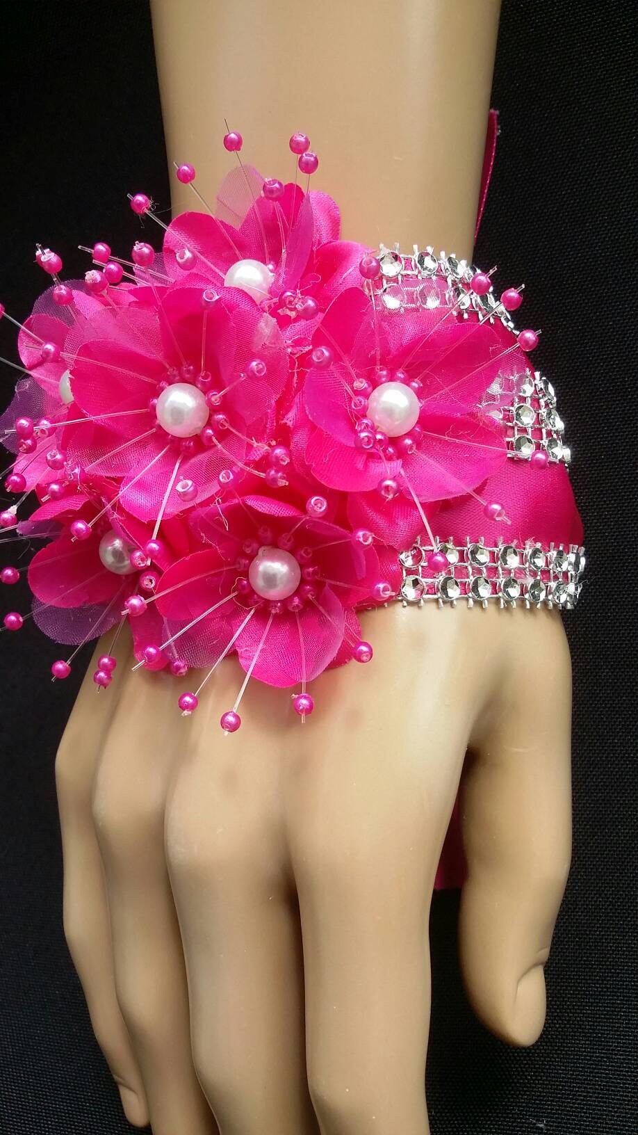 Wedding Pink Flower Wrist Corsage Prom Homecoming Military - Etsy