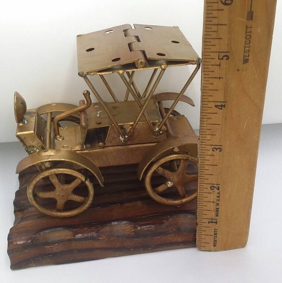 Antique Scrap Metal Art Sculpture Motorwagen Car, Metalwork ...
