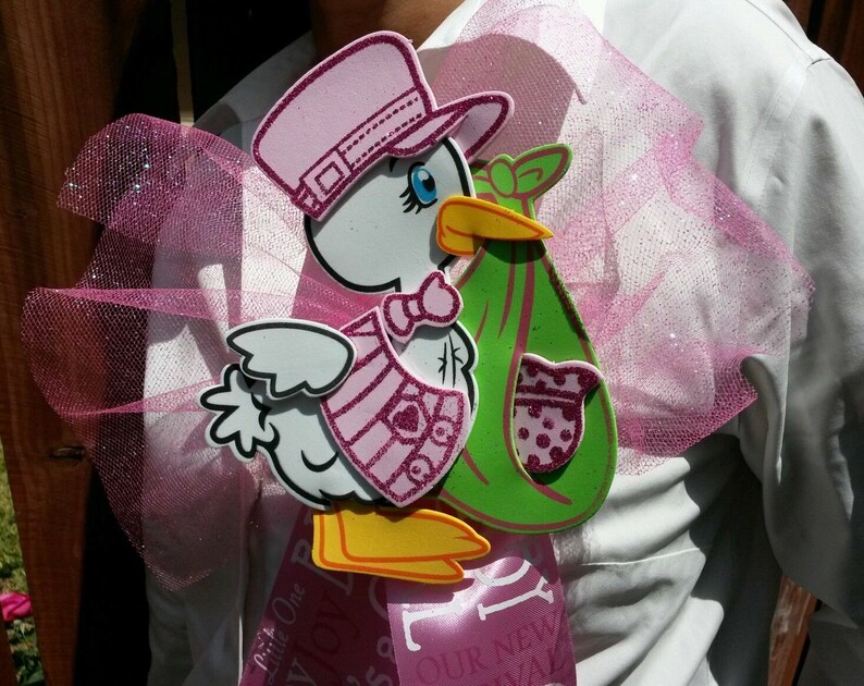 Stork Baby Shower Award Ribbon Corsage for the Mom-to-be - Etsy