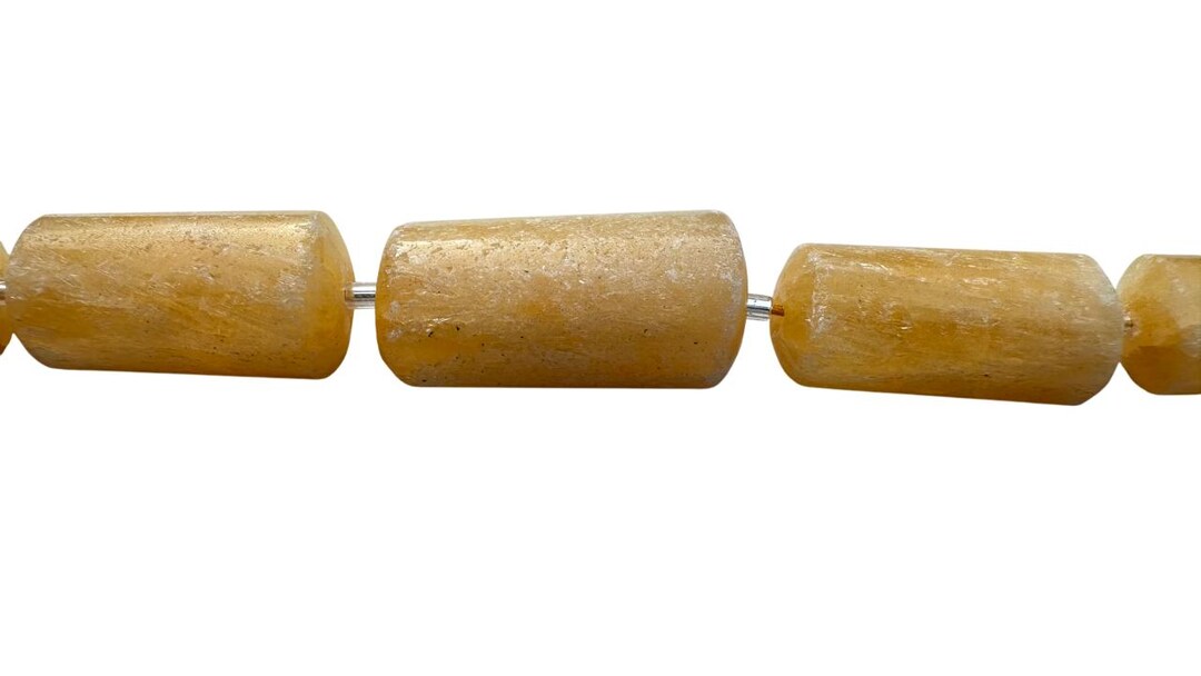 Honey Jade Cylinder Beads, Barrel Shape Pack of 5 - Etsy