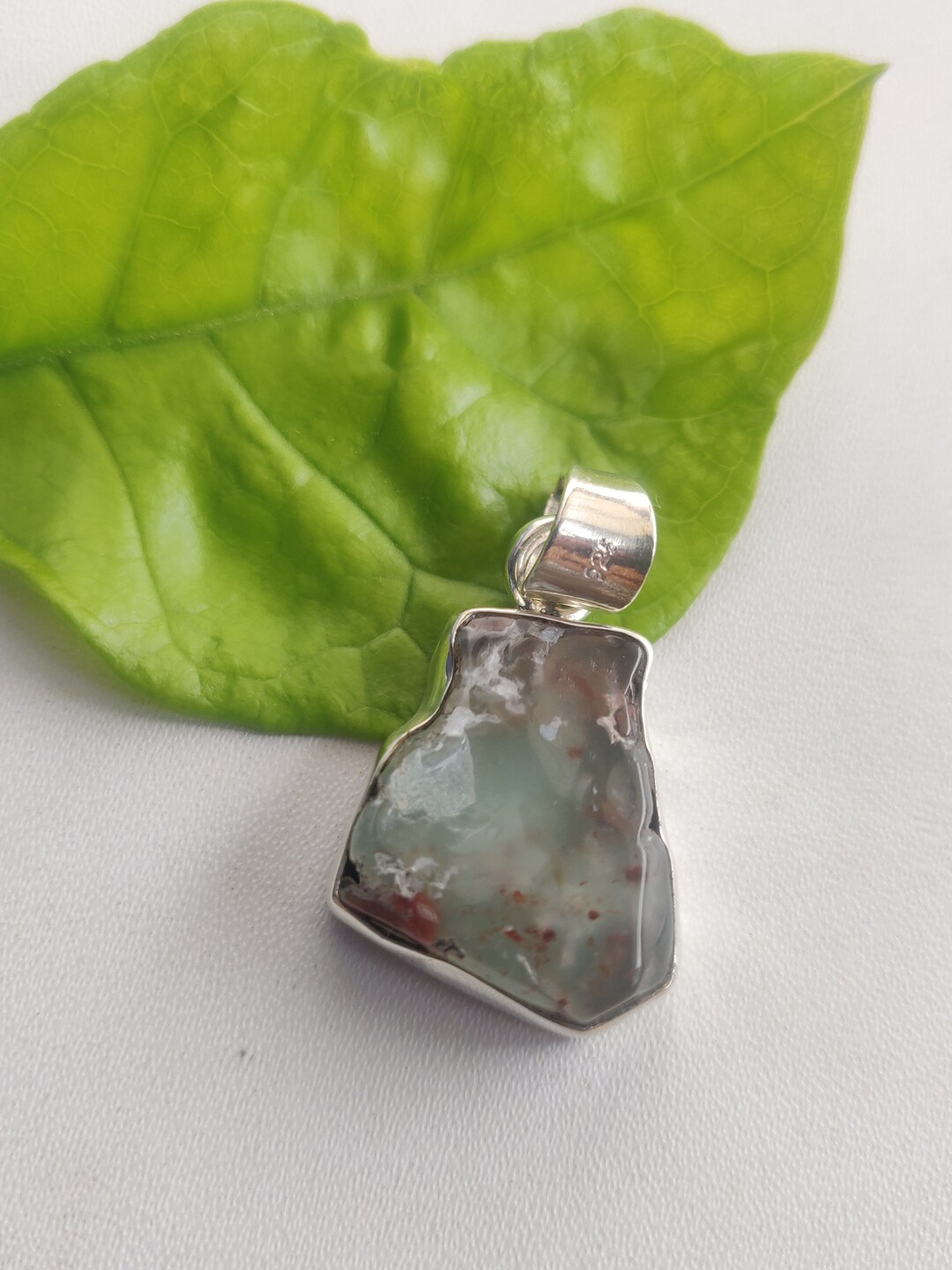 Aquaphrase Rough Sterling Silver Pendant,925 Purity,natural Gemstone ...