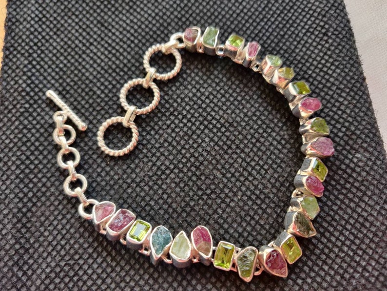 Rough Polished Stone and Cut Stone Sterling Silver - Etsy