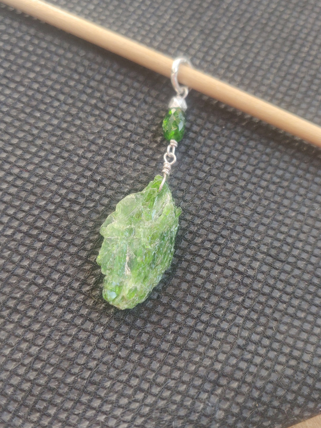 Chrome Diopside Rough Sterling Silver Pendant,925 Purity,natural ...