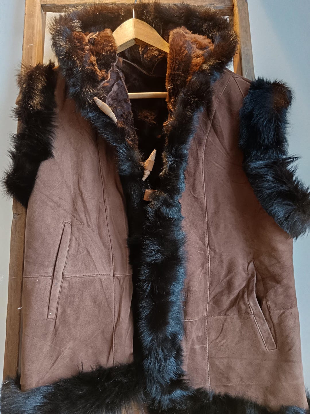 Viking Fur Coat Leather Coat Fur Coat Larf Costume - Etsy