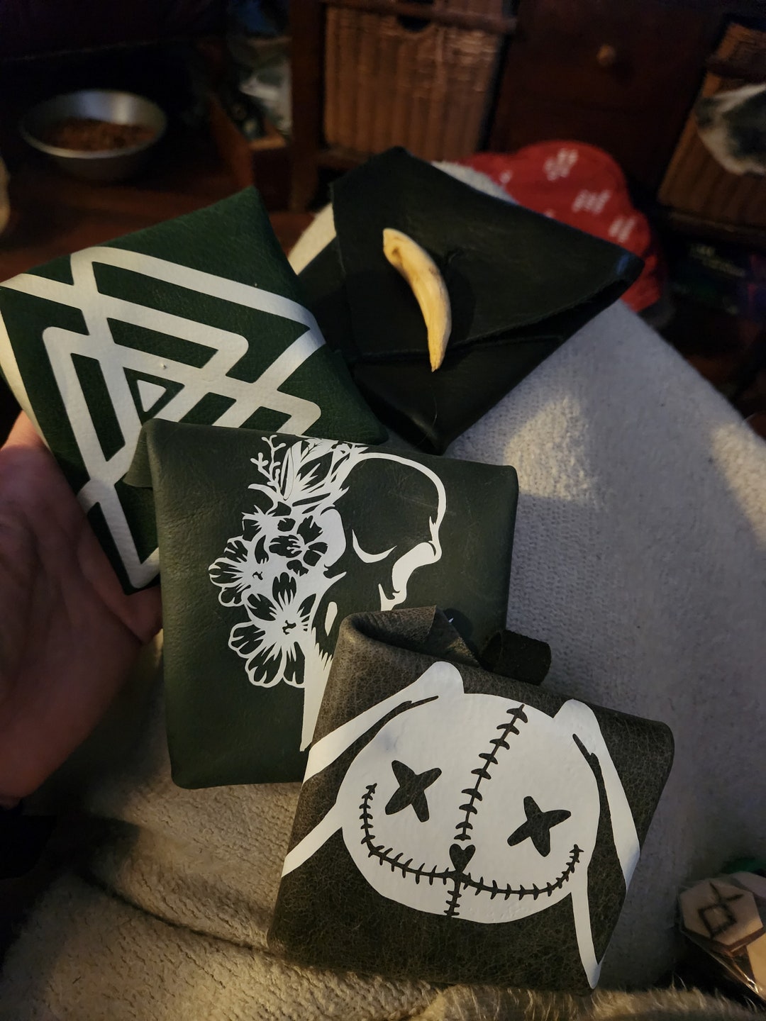 Leather Rune Casting Pouches With Wood Tile Runes. - Etsy