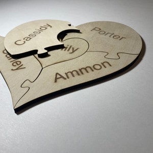 Personalized Wooden Family Heart Puzzle: Unity Gift - Etsy