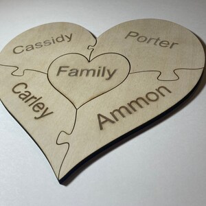 Personalized Wooden Family Heart Puzzle: Unity Gift - Etsy