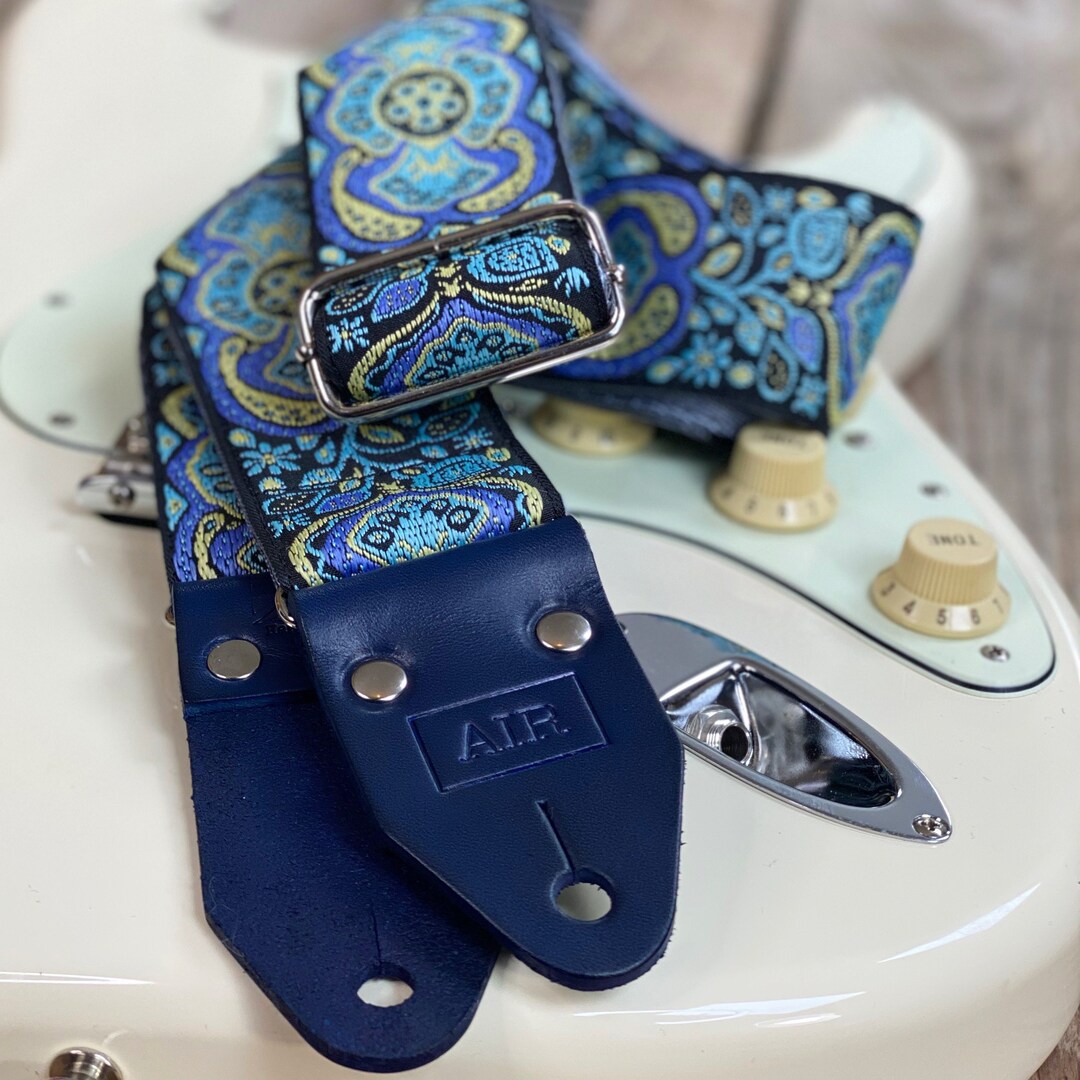 The Limited Edition "atlantis" Air Guitar Strap, Woven, Thick Leather ...
