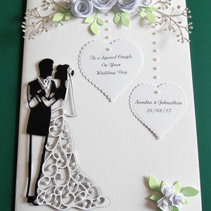 Handmade bride & Groom Wedding Card - Etsy