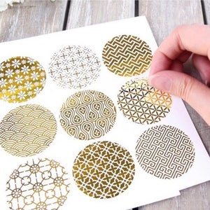 Round Golden Stickers - Etsy